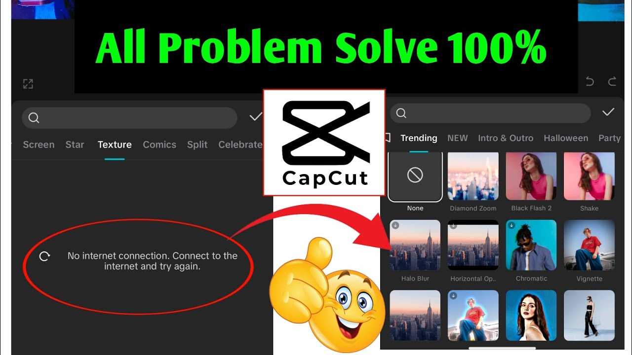 No internet connection connect to the internet and try again | Capcut ...