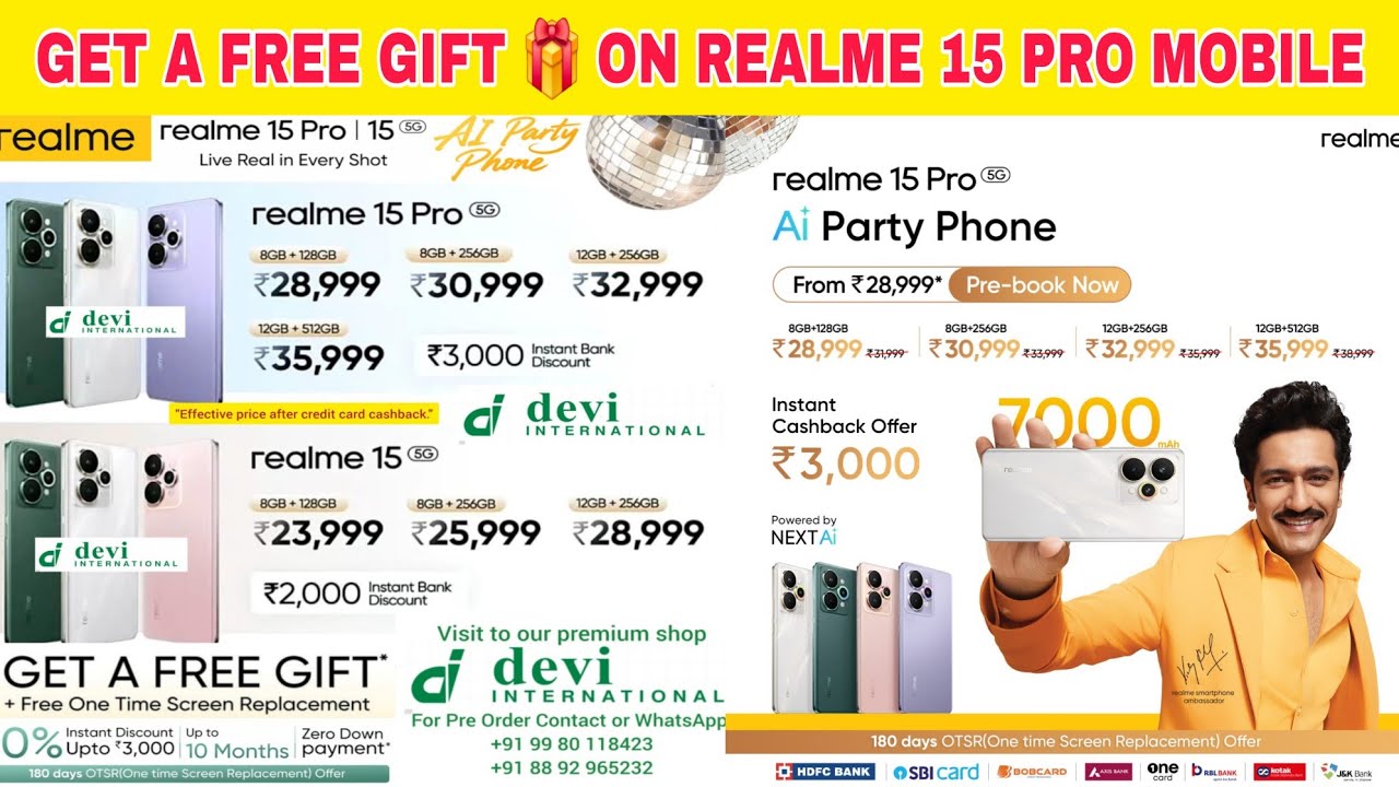 Get A Free Gift 🎁 On Realme 15 Pro AI Party Phone📱Free One Time Screen ...