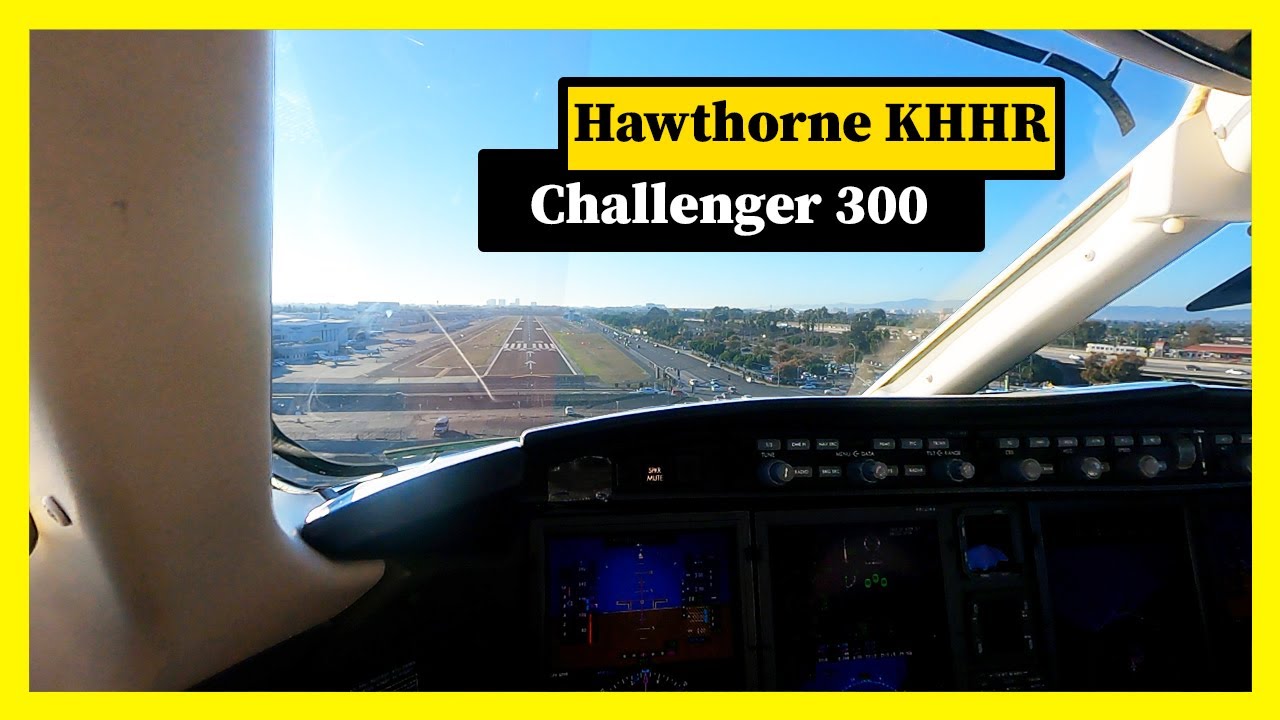 Challenger 300 Landing and Takeoff at KHHR Hawthorne CA - YouTube