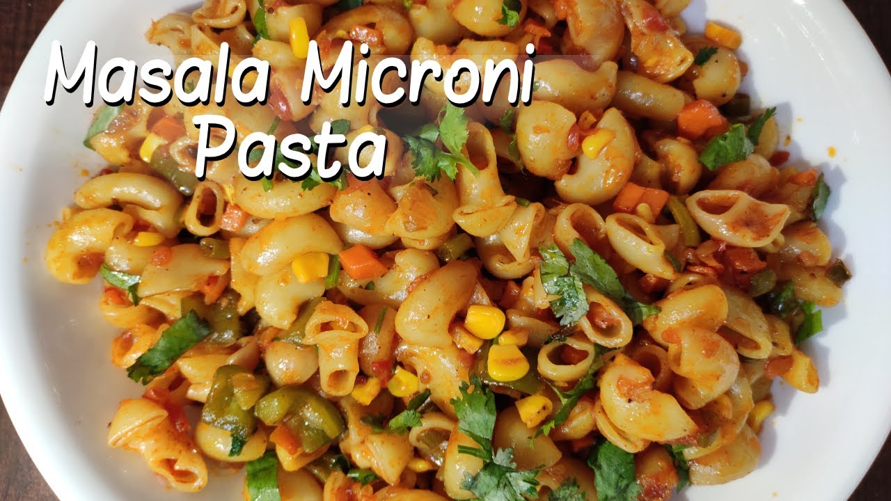 मसाला मैक्रोनी पास्‍ता | Masala Microni Pasta recipe | Indian style ...