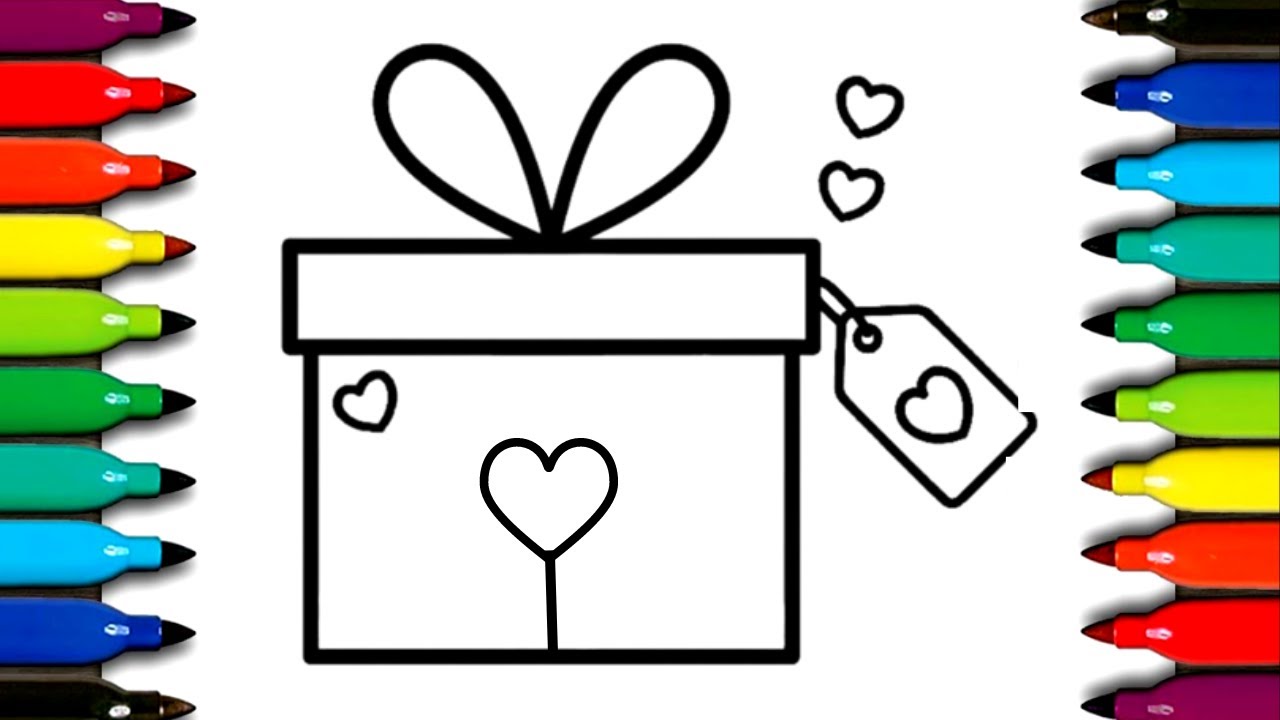 How to draw a beautiful and easy Gift Box step by step || Easy and ...
