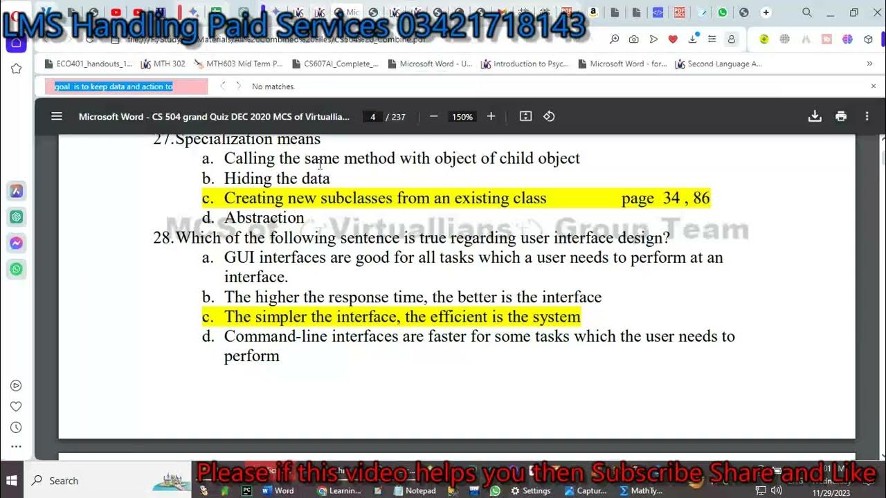 Cs504 Quiz No 3 Solution Fall 2023 100 Verified Answers Youtube