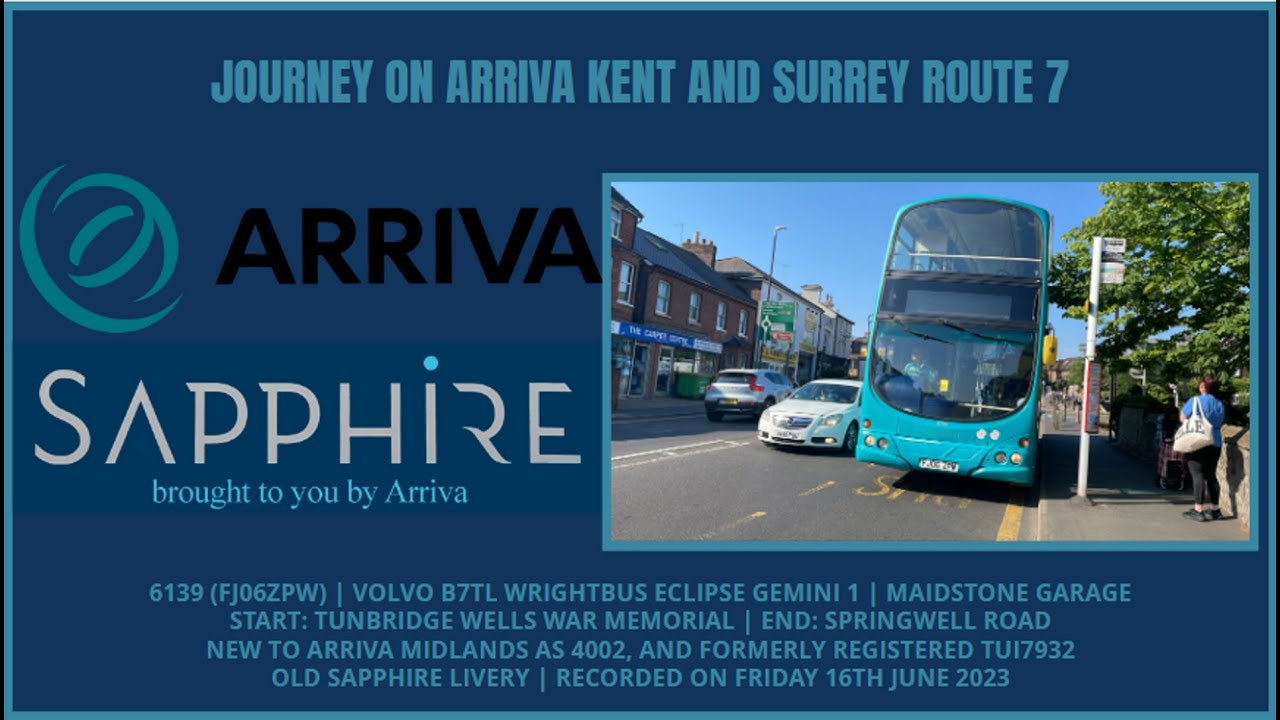 Journey on Arriva Kent & Surrey Route 7 Volvo B7TL Wrightbus Eclipse ...