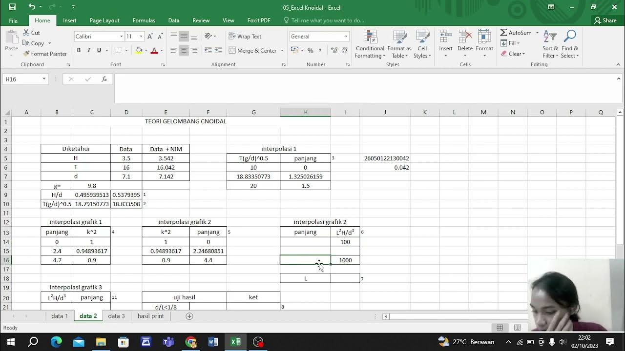 Tutorial Pengolahan Data Gelombang Knoidal | Modul 2 p1 | Bandar ...