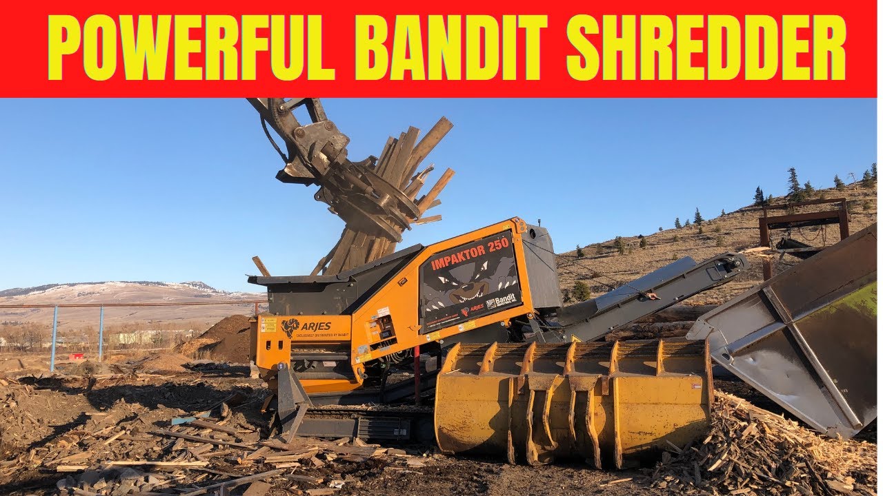 Bandit Impaktor 250 shredding (C&D) Construction and Demolition waste ...