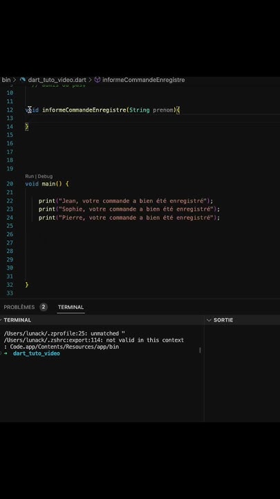 Fonctions en #dart #flutter #dartprogramming #coding #programming - YouTube