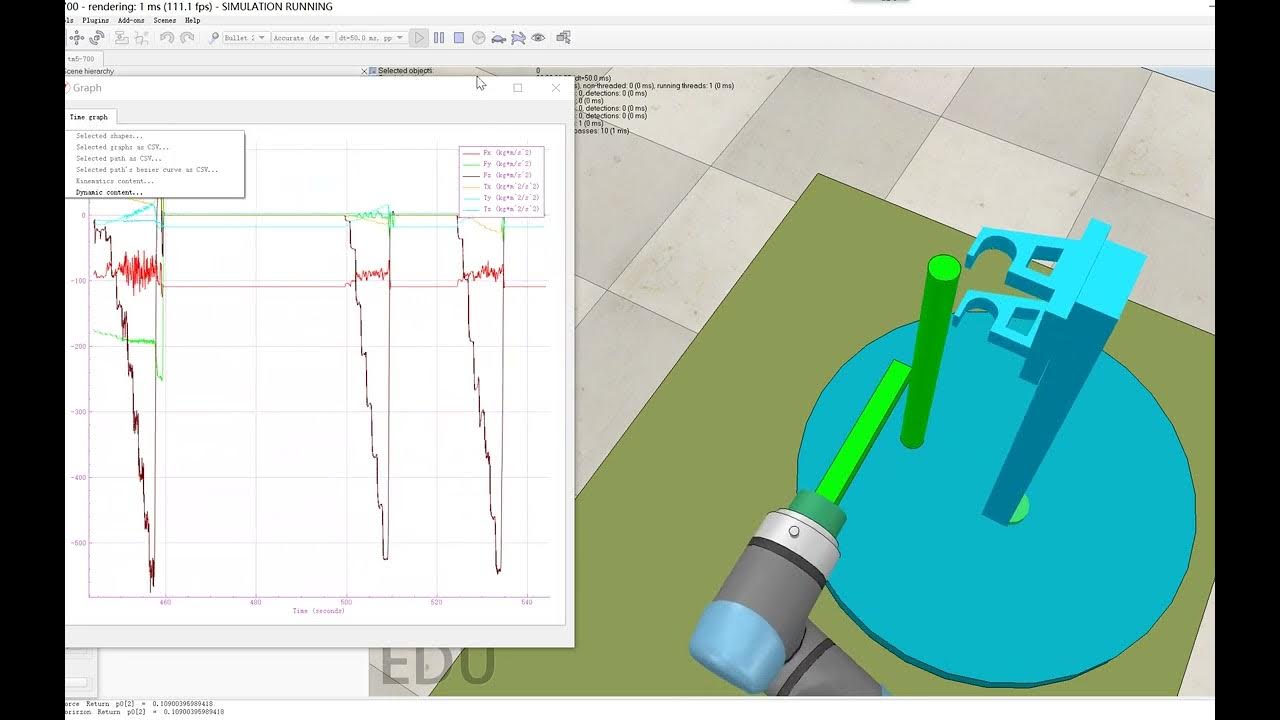 force sensor for assemble in vrep.coppeliasim - YouTube