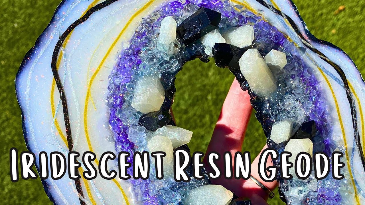 Crafting Magic: Iridescent Resin Geode Tutorial - YouTube