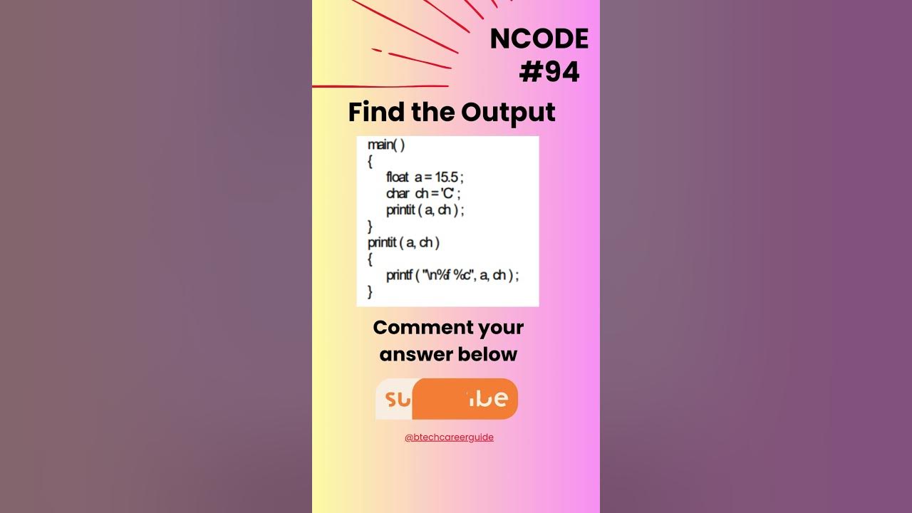 NCODE #95 | Find the Output | Comment your Answer Below | #coding #ncodeseries #ncode #coding # ...