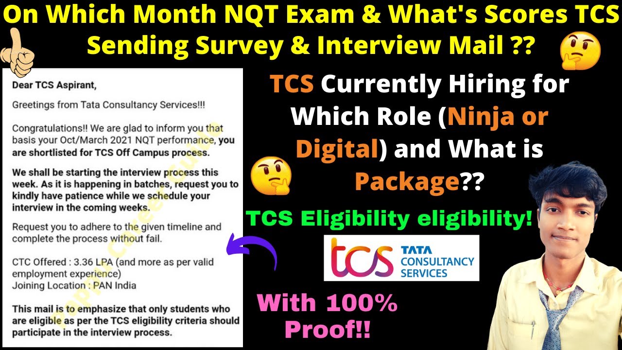 🔴On Which Month TCS NQT Exam and On What's Scores TCS Sending Survey ...