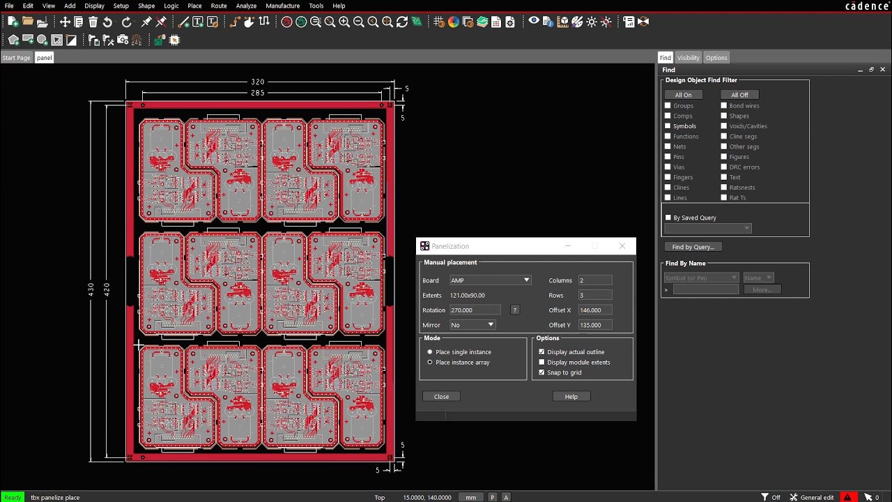 Panelization provides early insights into board layout on the panel ...