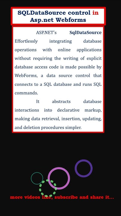 sqldatasource control in asp.net webforms || asp.net || webforms - YouTube