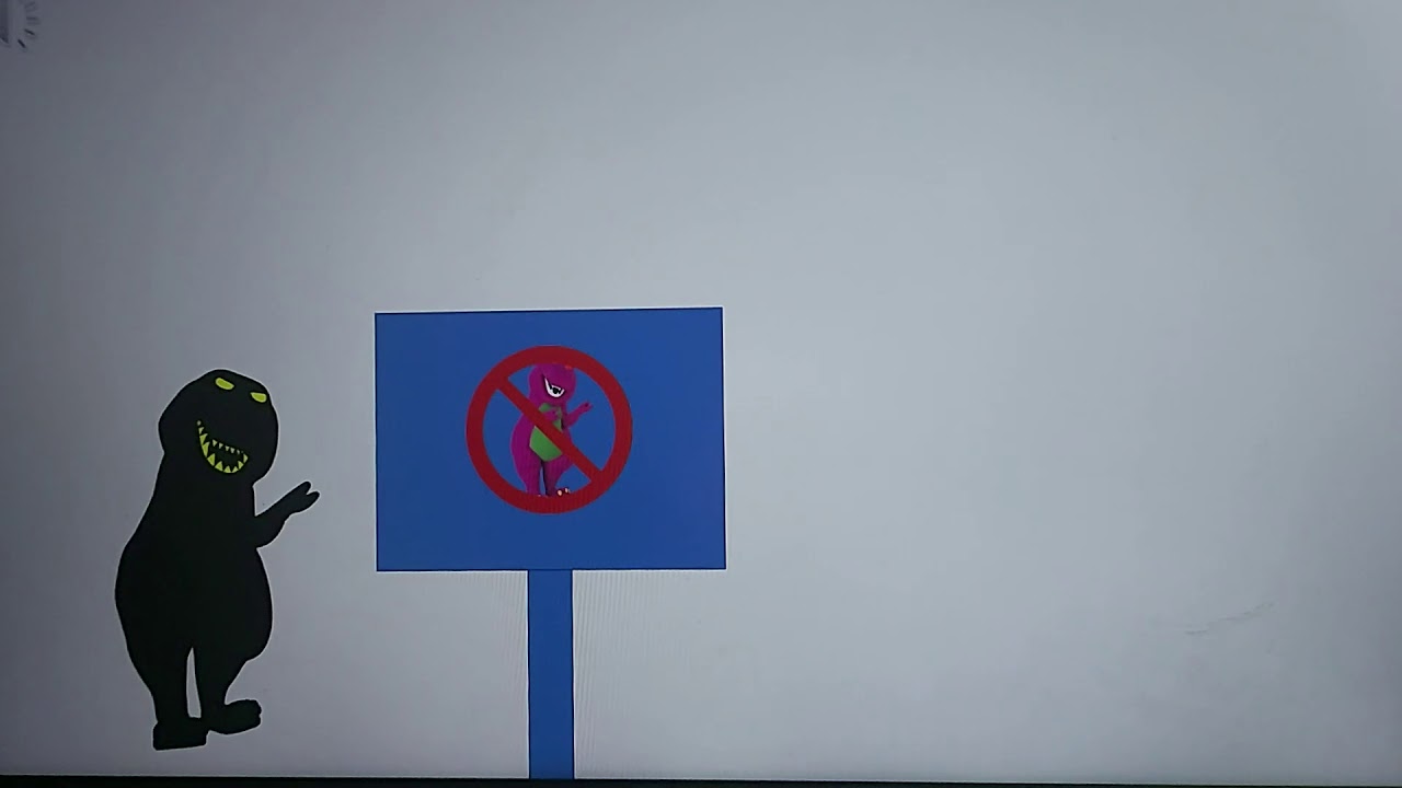 Anti-Evil Barney Does Drawing a No Evil Barney Sign - YouTube