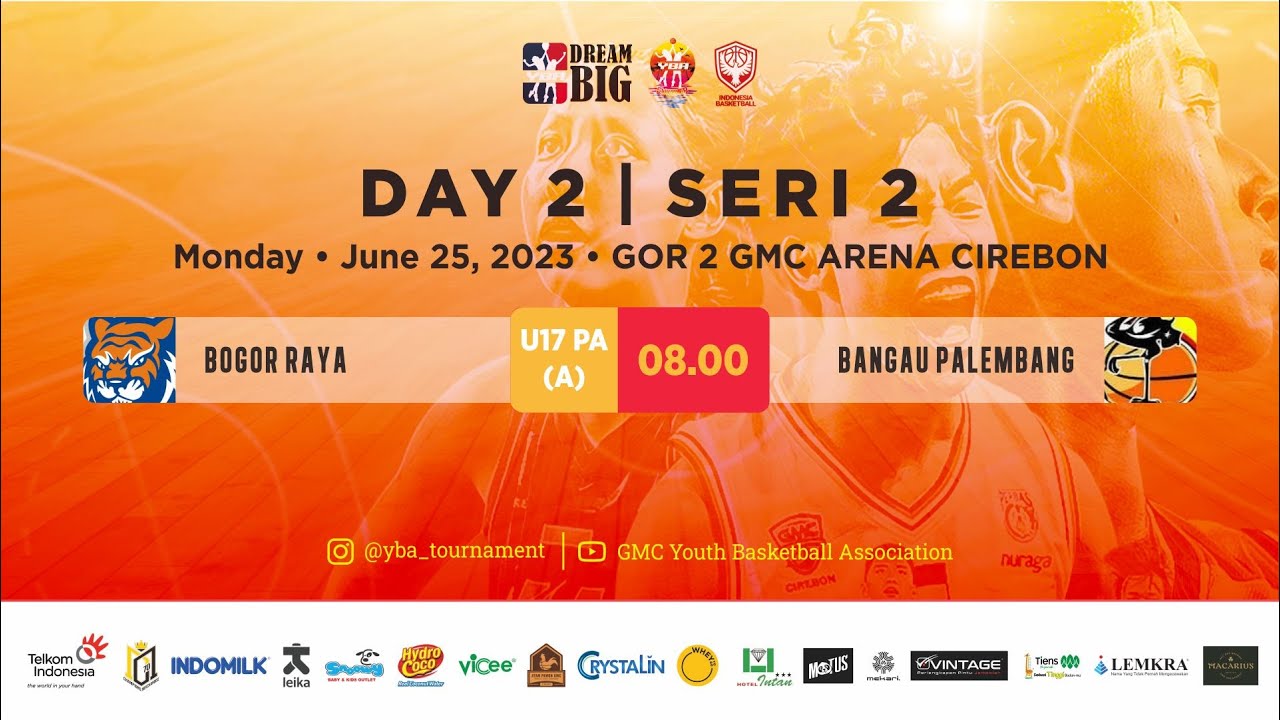 LIVE GOR 2 ARENA GMC YBA TOURNAMENT SUMMER 2023 BOGOR RAYA Vs BANGAU ...