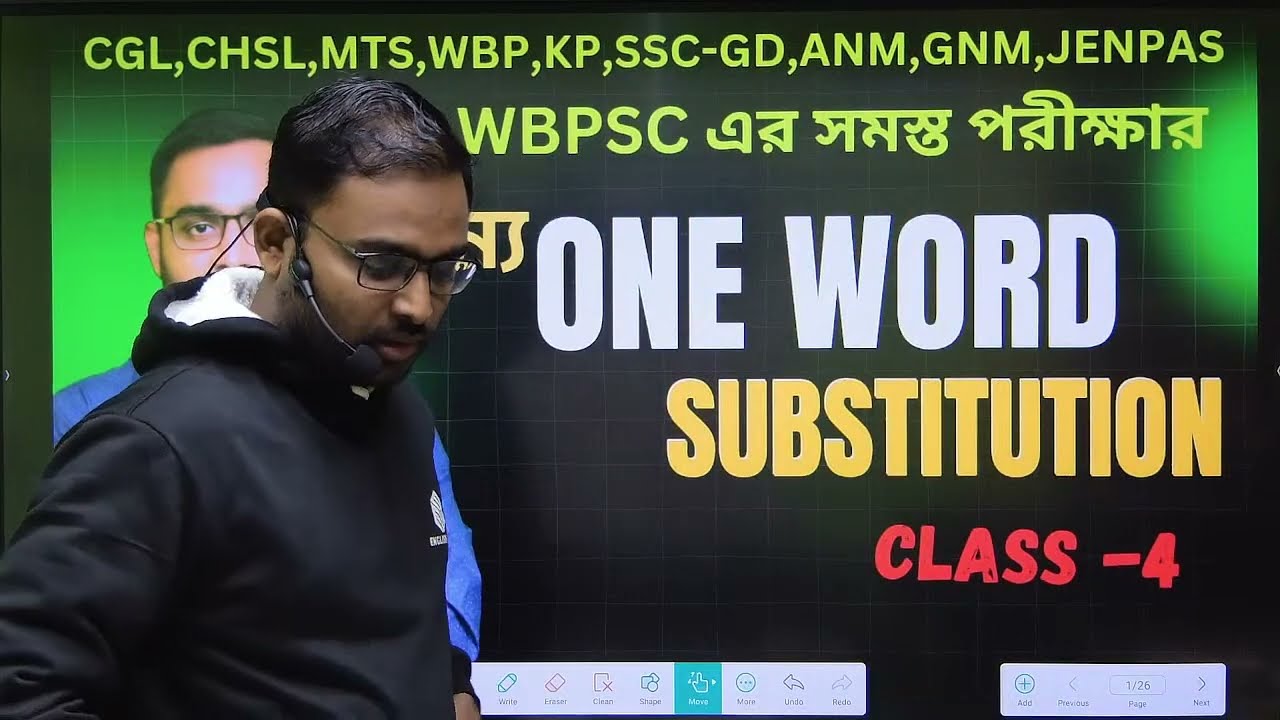 One Word Substitution Class 4 - YouTube