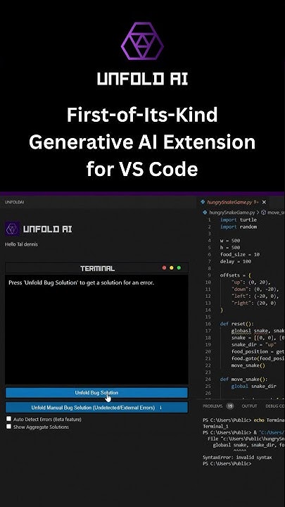 Automatic error solving for VS Code #unfoldai #codinglife #chatgpt #ai #vscode #coding #python ...
