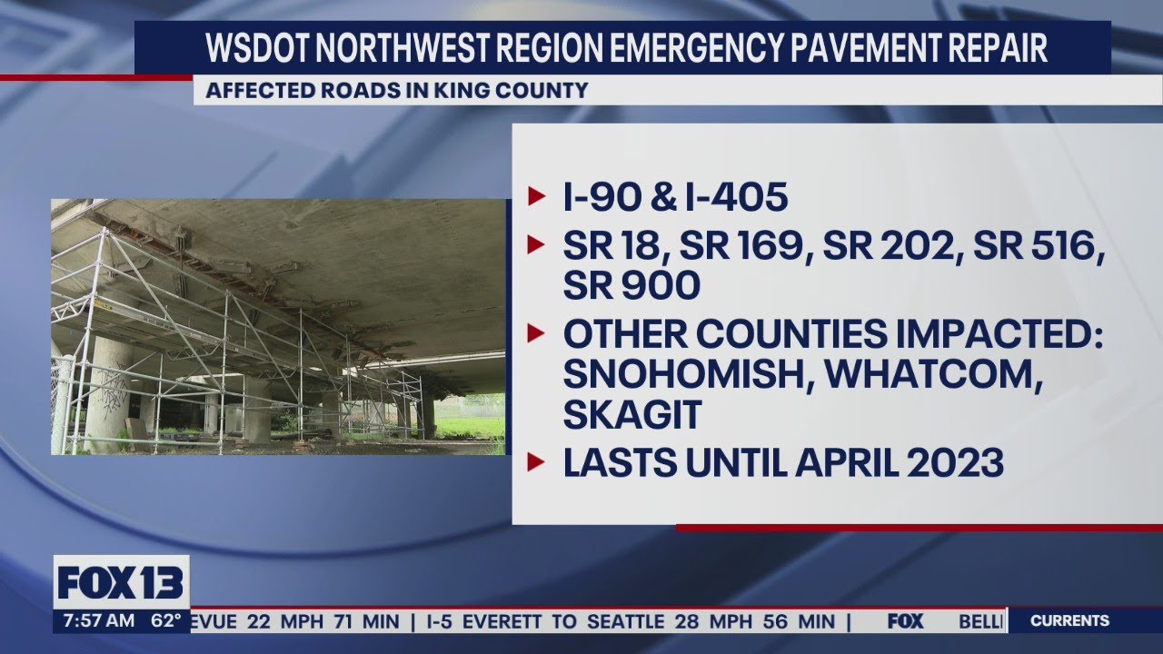 WSDOT northwest region emergency pavement repair | FOX 13 Seattle - YouTube
