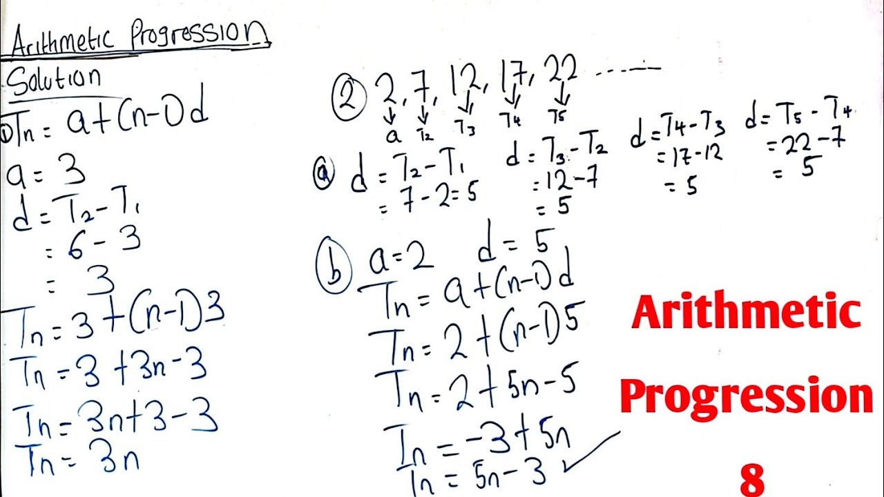 Arithmetic Progression Arithmetic Progression And Sequence Sequence