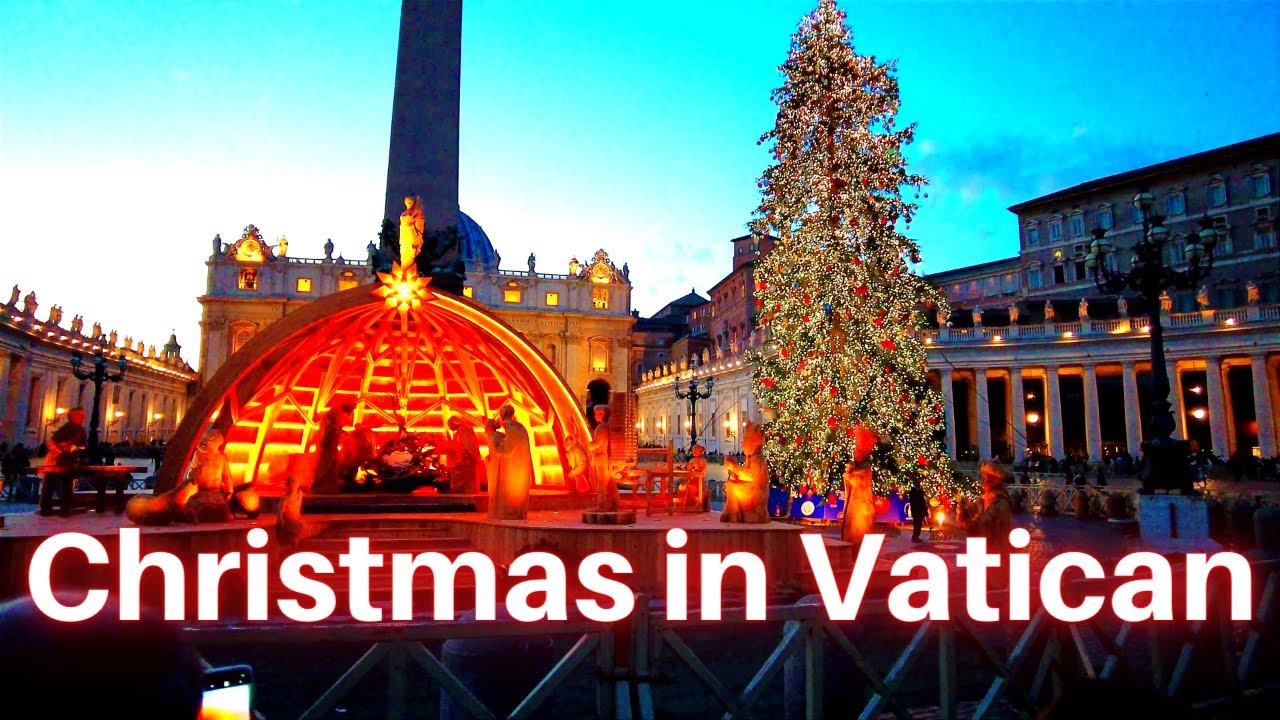 Rome Italy - Christmas Nativity Scene at the Vatican City. 4K 60fps ...