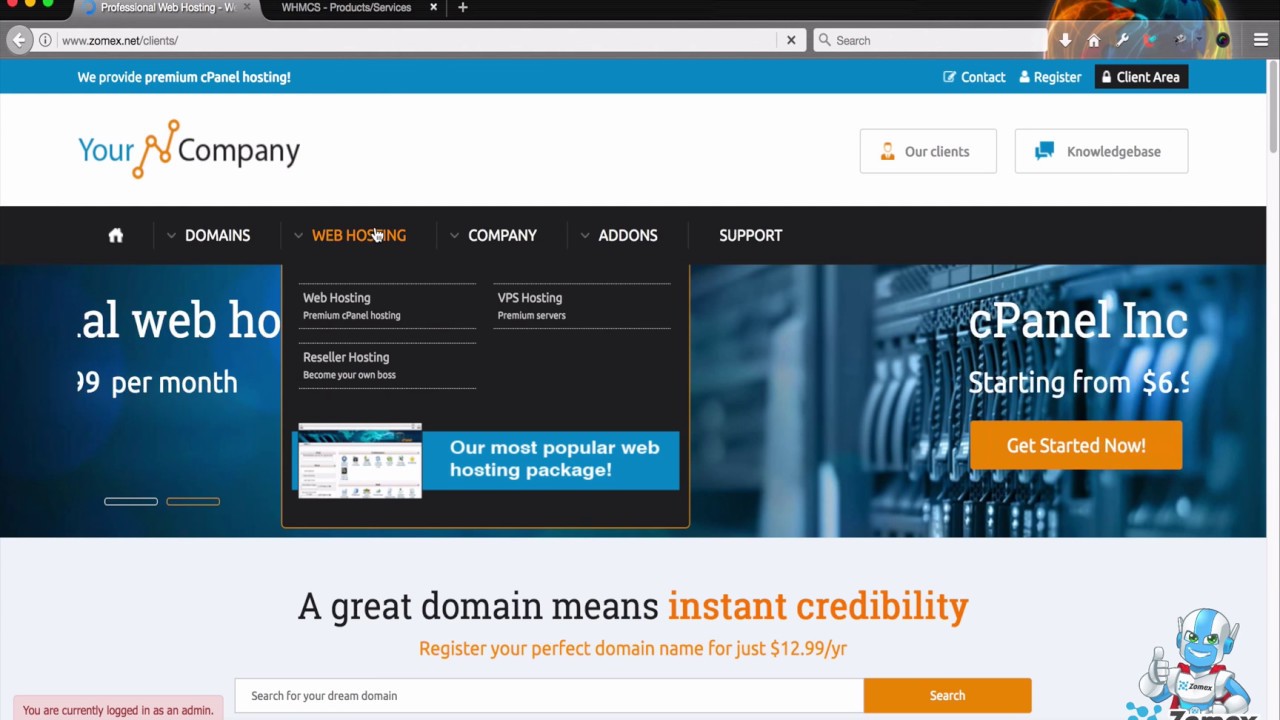WHMCS templates - Quick Setup feature by Zomex - YouTube