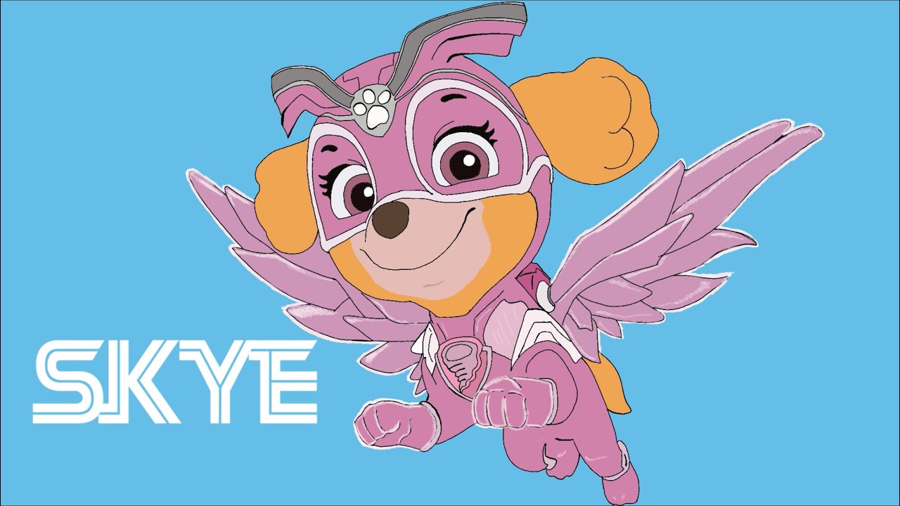 How to draw Mighty Pups Skye | How to draw Paw Patrol Skye - YouTube