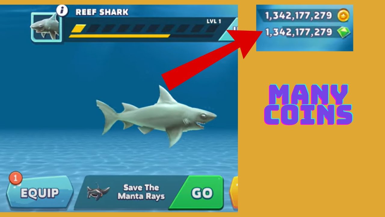 Hungry Shark Evolution - MOD MENU APK - MANY COINS 🤑 - YouTube