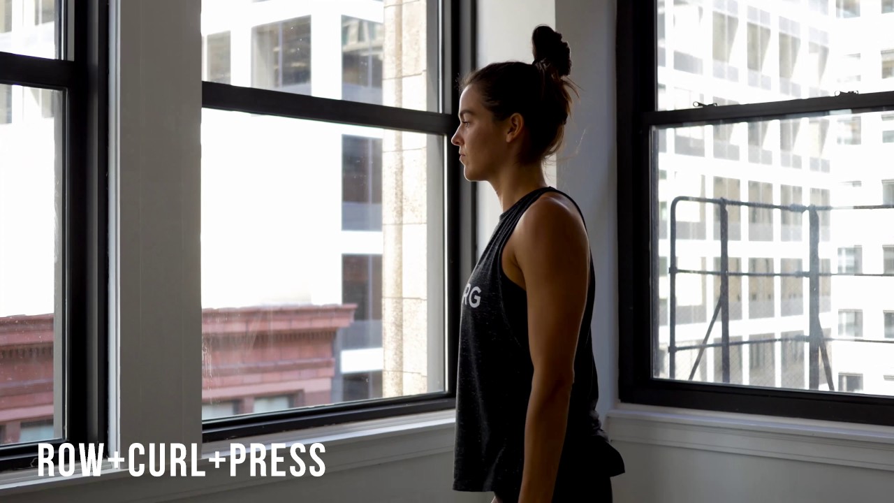 Row + Curl + Press - YouTube