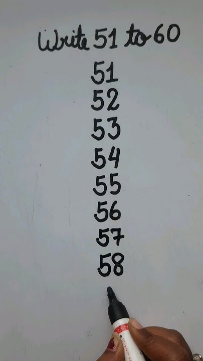 write counting 51 to 60 - YouTube