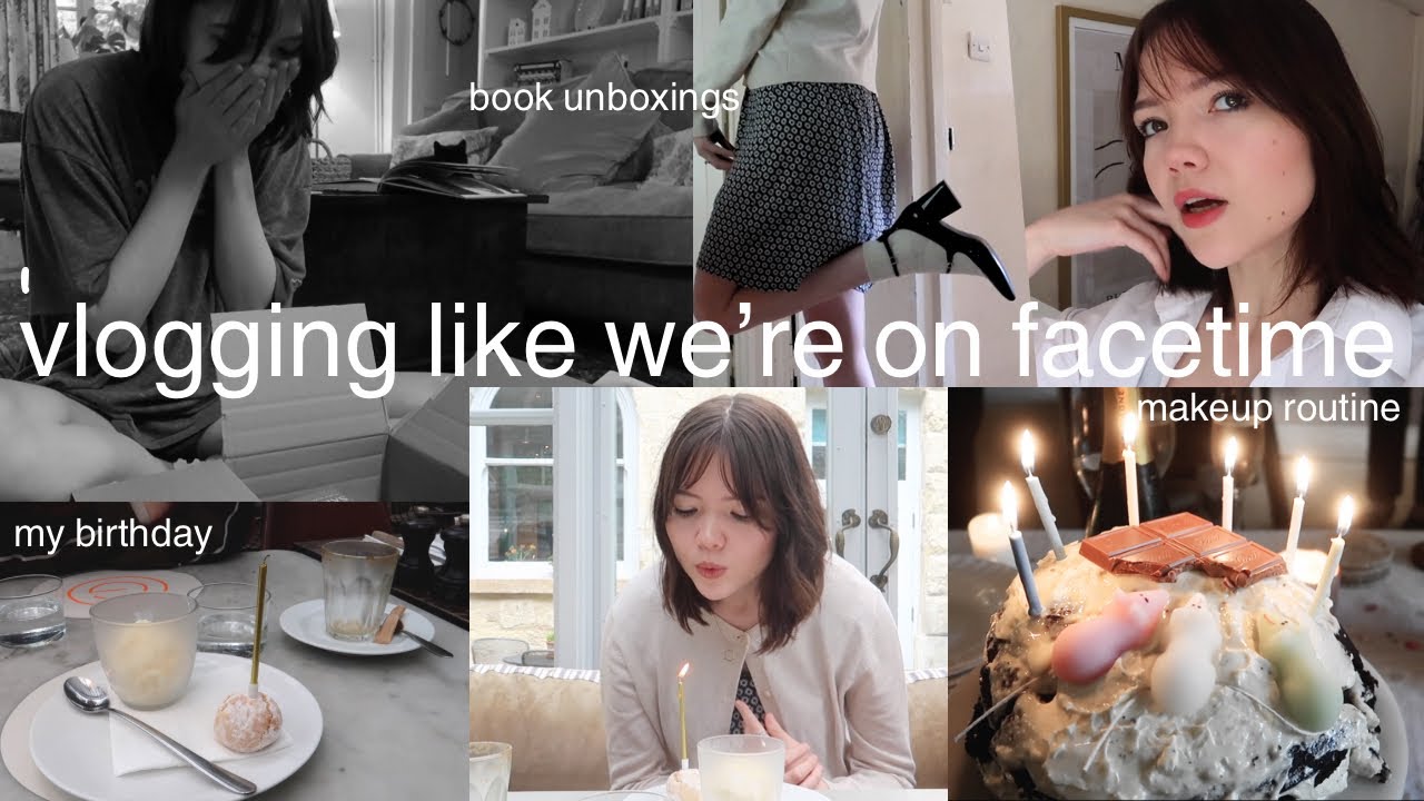 vlogging like we're on facetime | my birthday, book unboxings + makeup ...