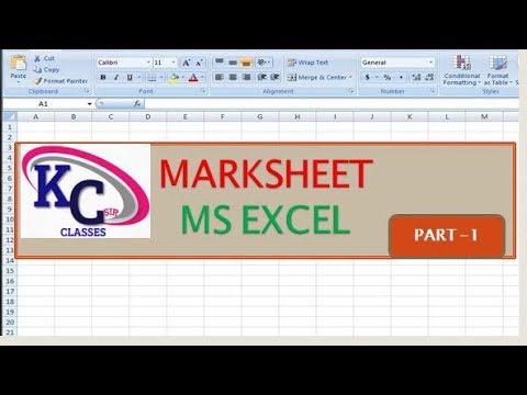 Excel me MarkSheet kaise banaye Ms Excel ||how to create marksheet in Ms Excel - YouTube