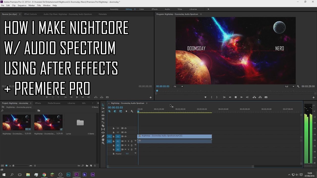 How I make nightcore w/ Audio Spectrum using After Effects + Premiere Pro - YouTube