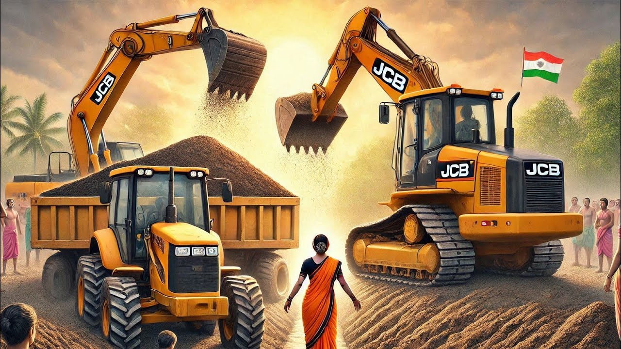 Two jcb and John deere Tractors and trucks working || Jcb working video ...