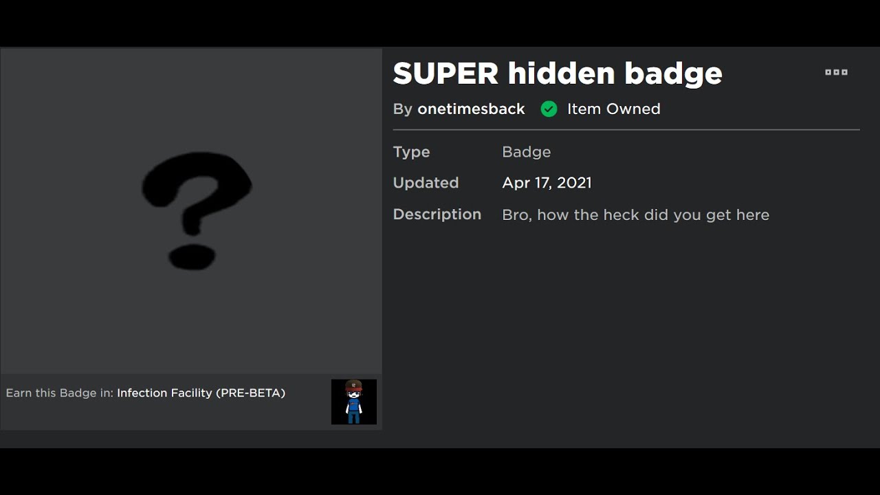 Roblox infection facility - how to get super hidden badge - YouTube