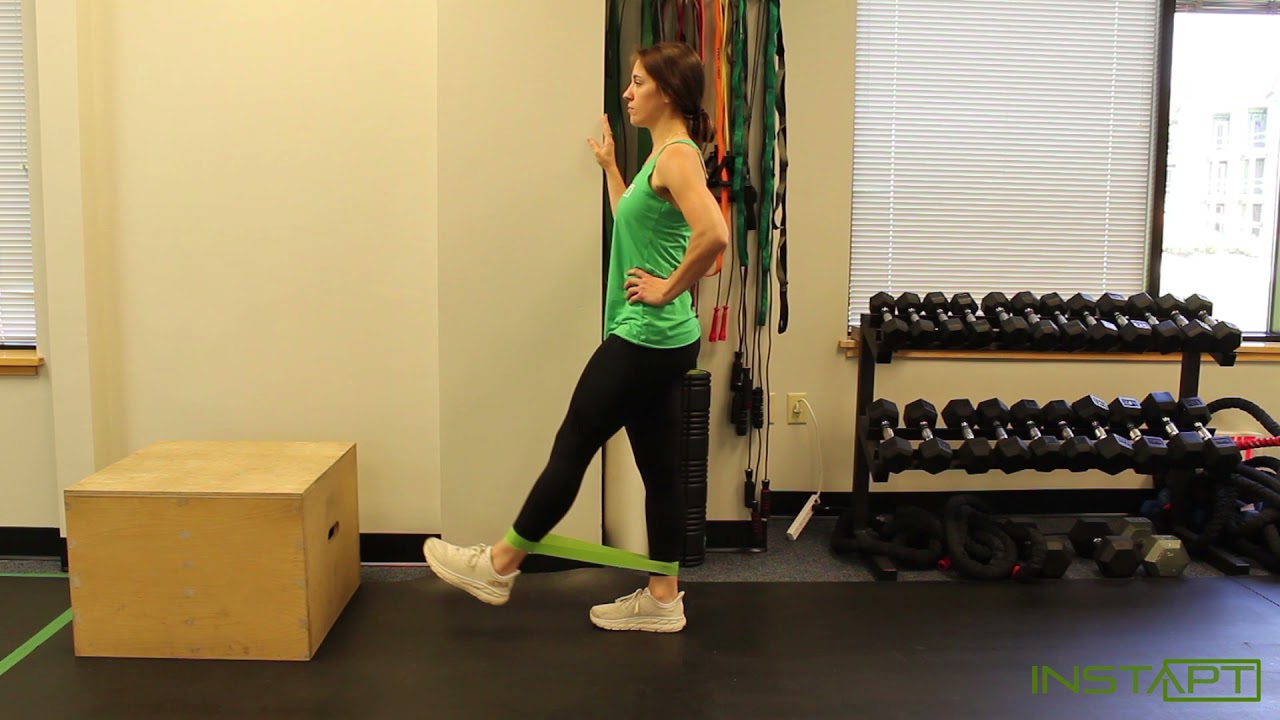 Standing Hip Flexion with Band - YouTube