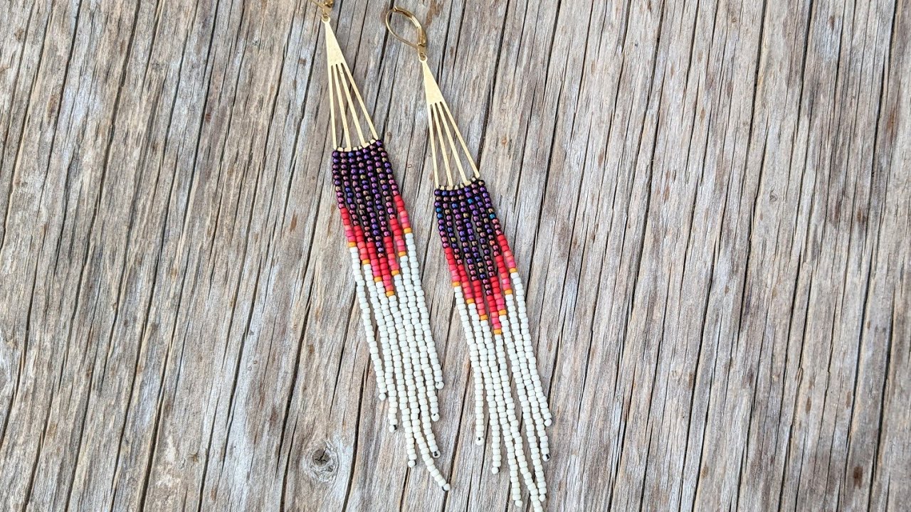 2 DROP ADD • Beginner Seed Bead Fringe Earring Tutorial Video - YouTube