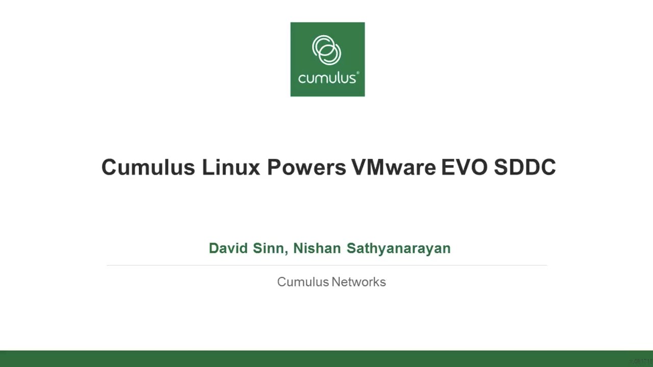 Webinar: Powering VMware EVO SDDC with Cumulus Linux - YouTube