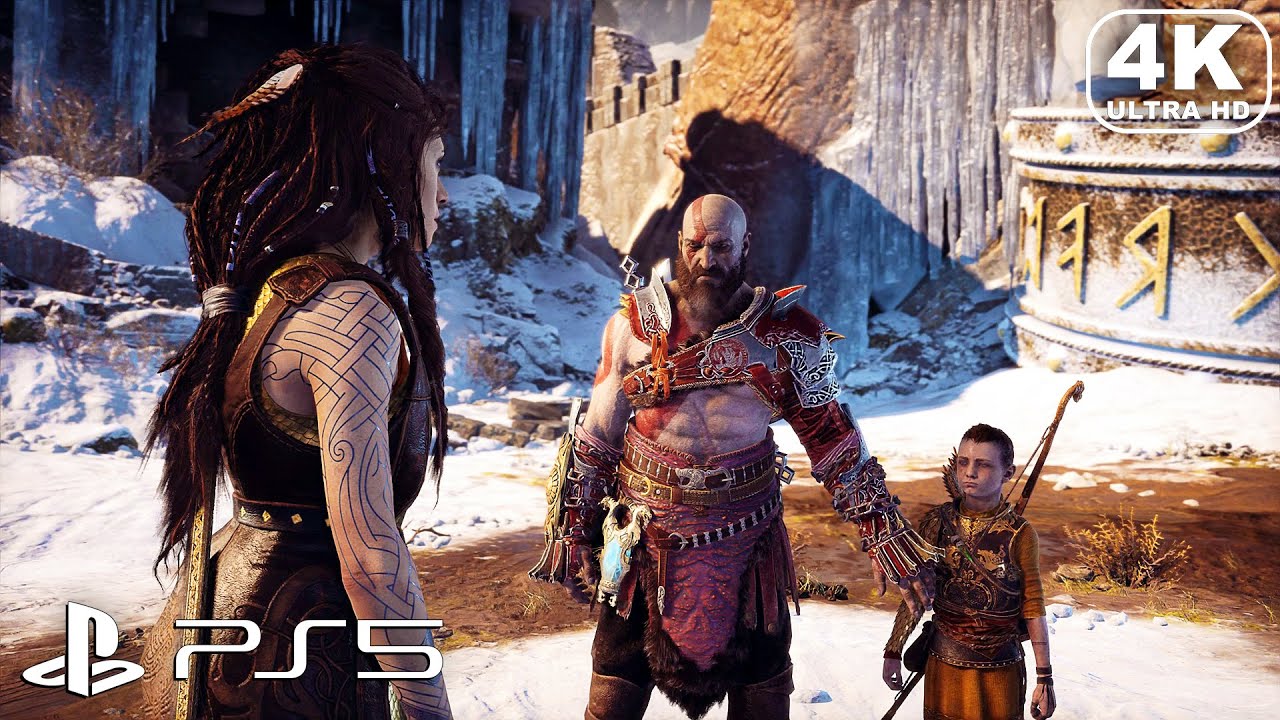 God of War PS5 - Freya confronts Kratos & Atreus (4K ULTRA HD PS5) GOW ...