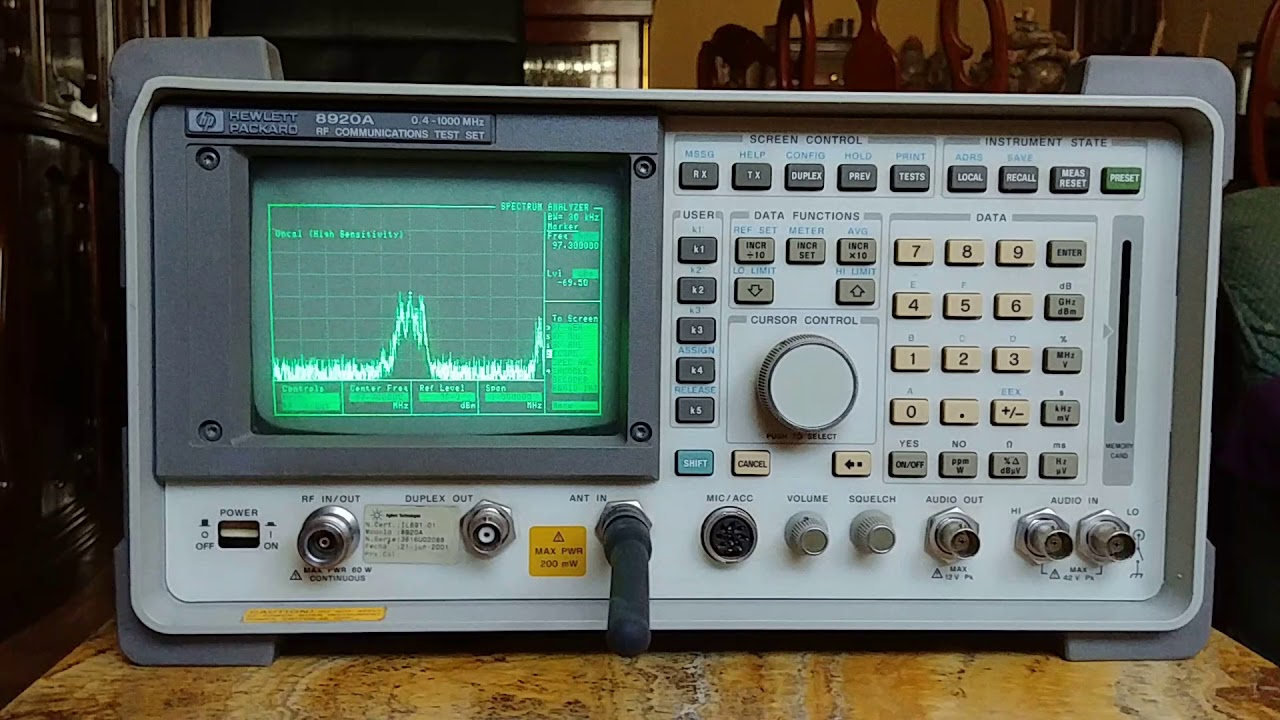 Hewlett Packard 8920a, HP8920a funcionando. - YouTube