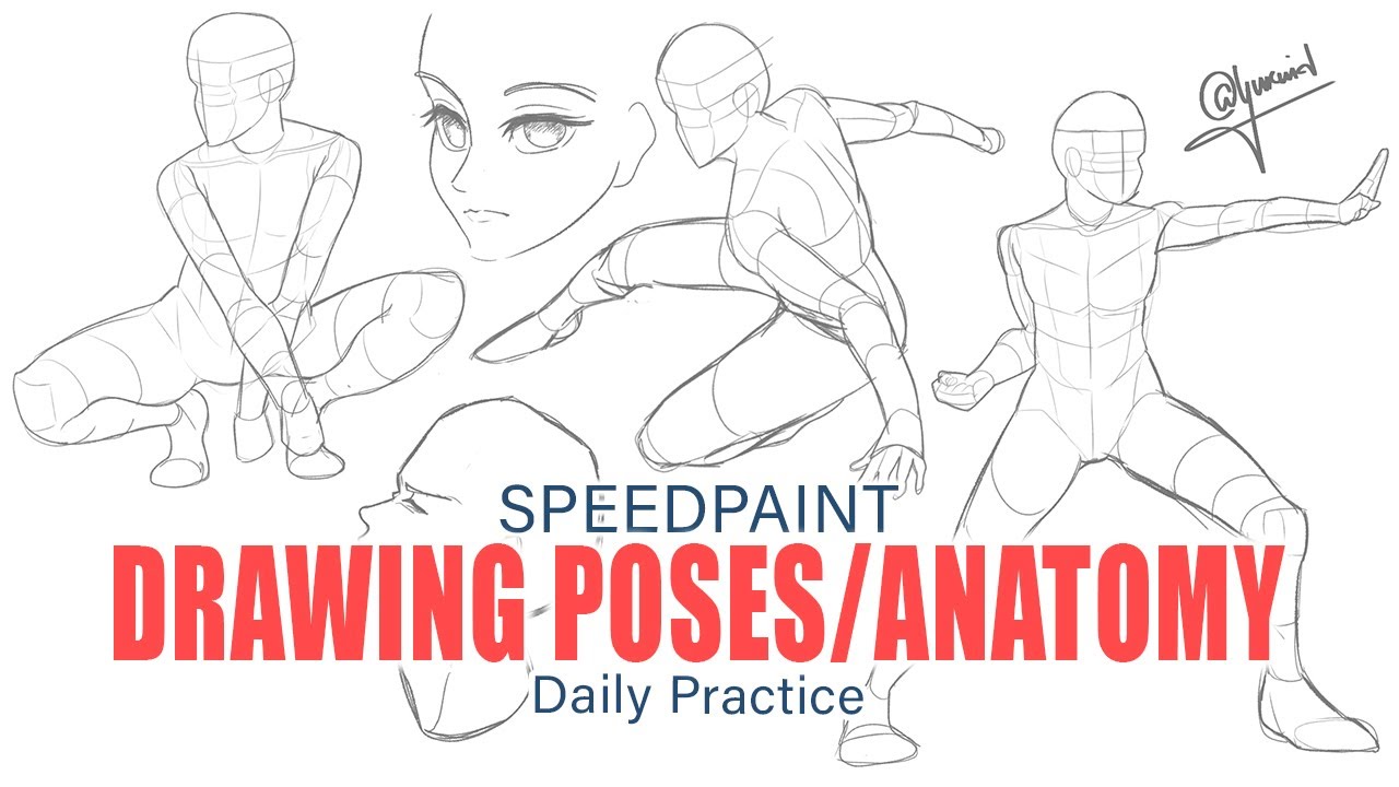 Speedpaint Menggambar Pose Anatomi Tutorial menggambar di ibispaint x ...