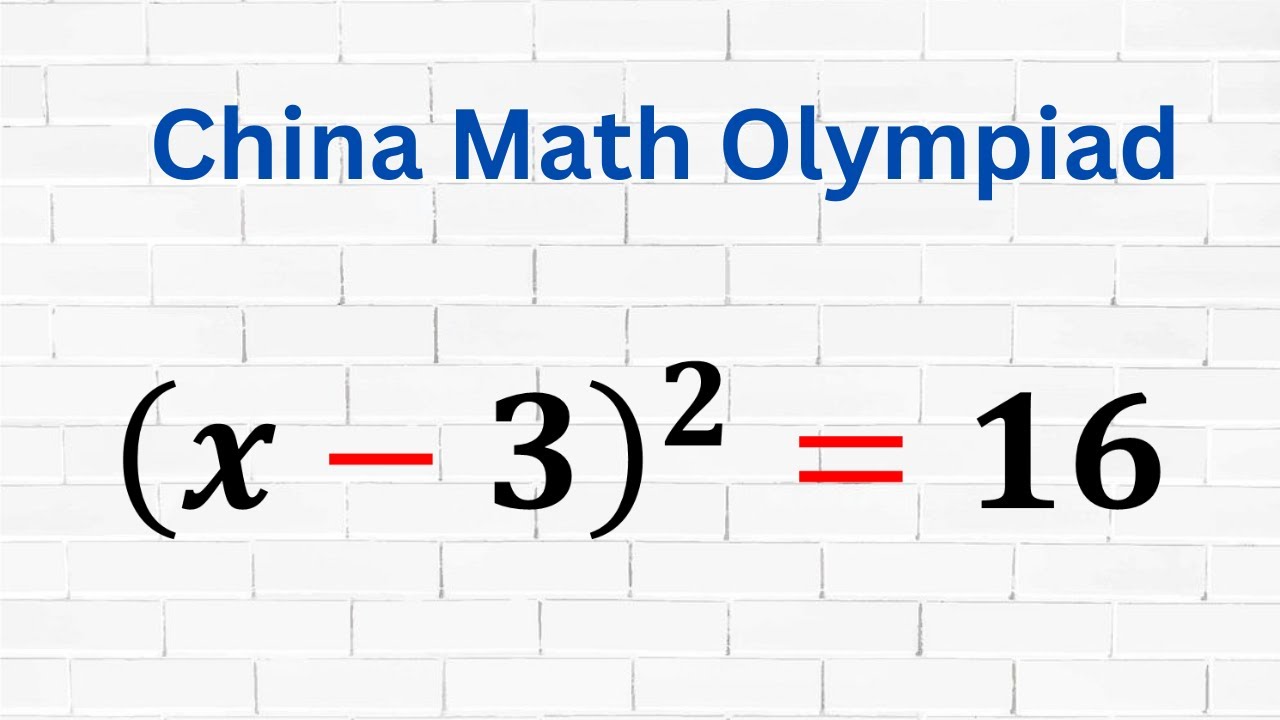 A Nice Algebra Problem | China Math Olympiad - YouTube