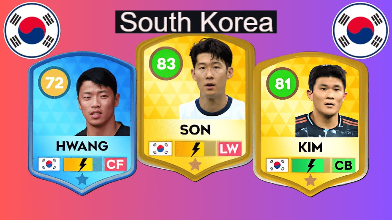 ⚽🔥 DLS 25 | South Korea National Team Player Ratings ⭐ Son, Kim Min-jae & More! 🇰🇷 - YouTube