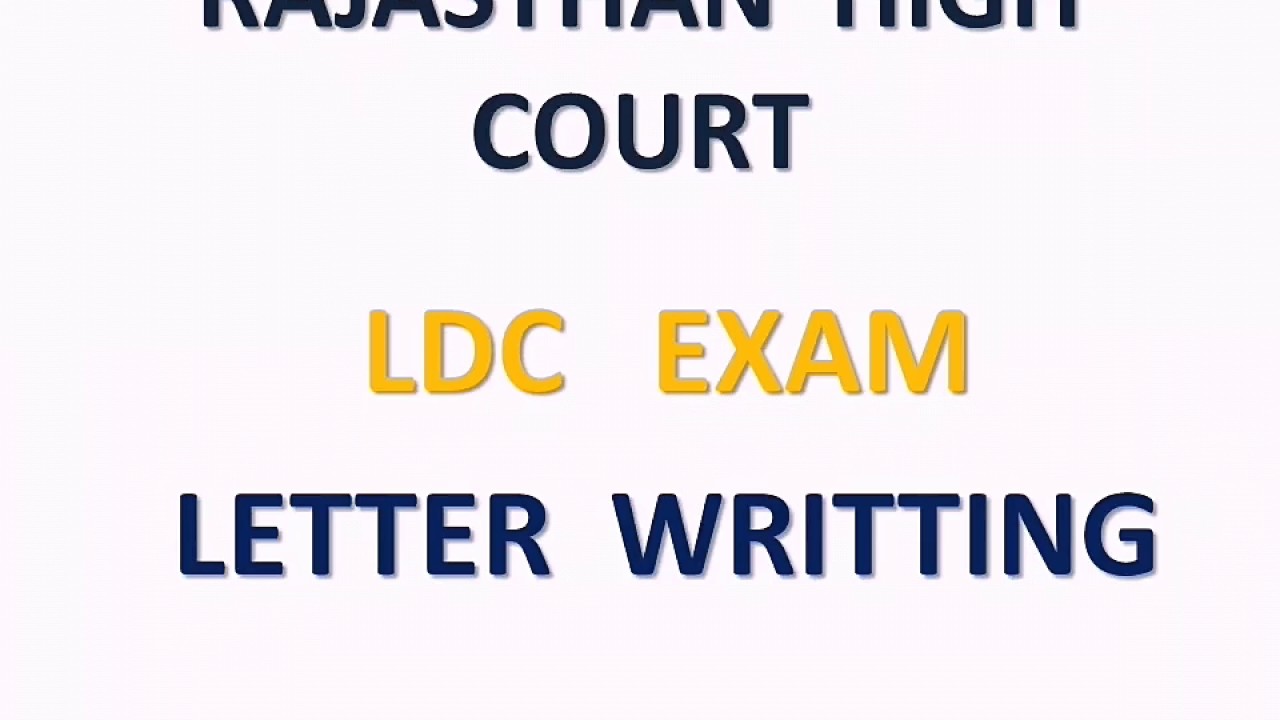 English letter writing format||LDC EXAM||RPSC GYAN - YouTube