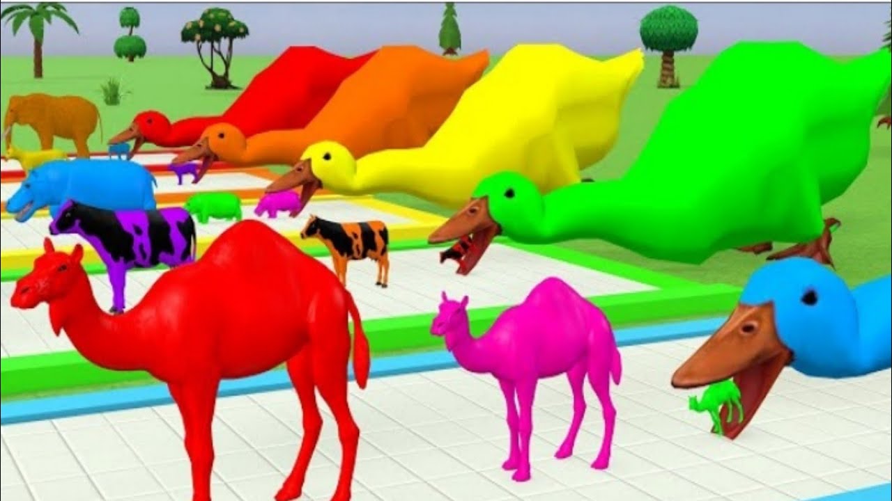 Fountain Crossing With Mammoth Elephant Duck Lion Gorilla Cow Animal ...