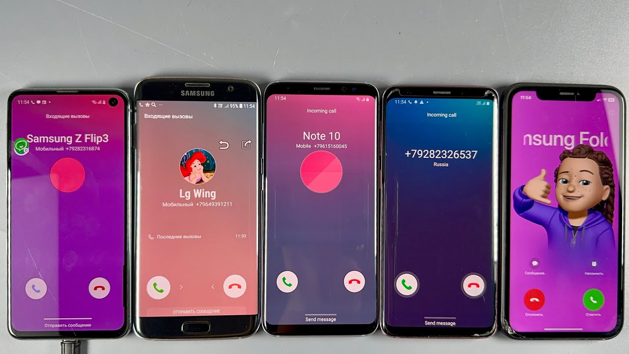 Incoming Calls Samsung Galaxy S10e + S7 + S8 + S9 + IPhone XR - YouTube