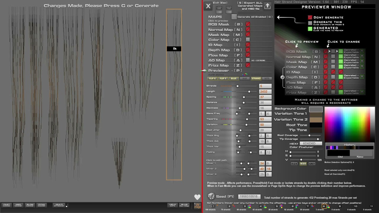 Hair Strand Designer V1.64 Timelapse - YouTube