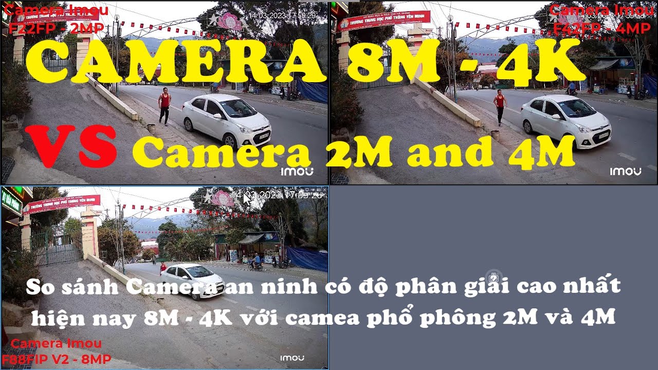 Camera cao cấp 8MP-độ phân giải 4k so sánh với camera 2MP và 4MP - YouTube