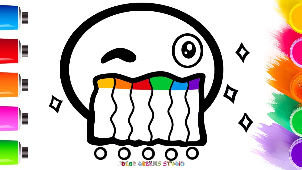 Drawing and Coloring a Puking Rainbow | Step by Step - YouTube