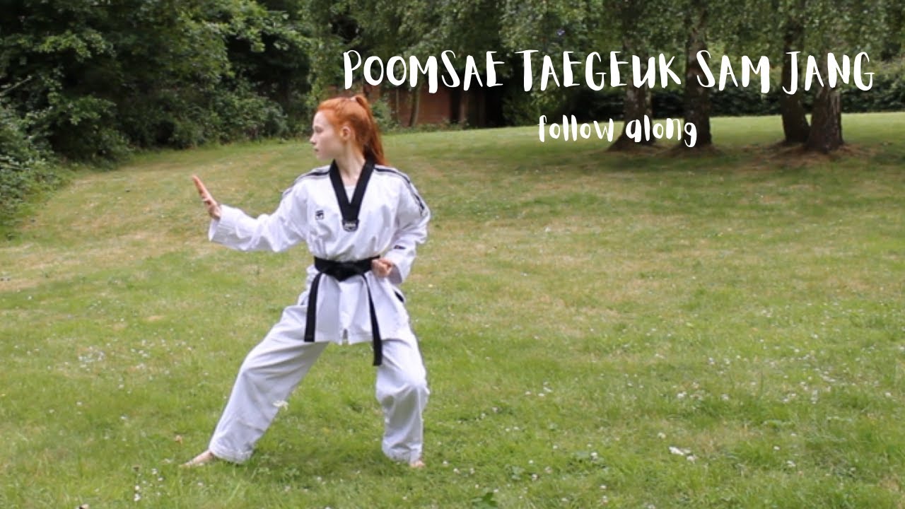TAEKWONDO PATTERN 3/FORM 3 : POOMSAE TAEGEUK SAM JANG ~ FOLLOW ALONG ...