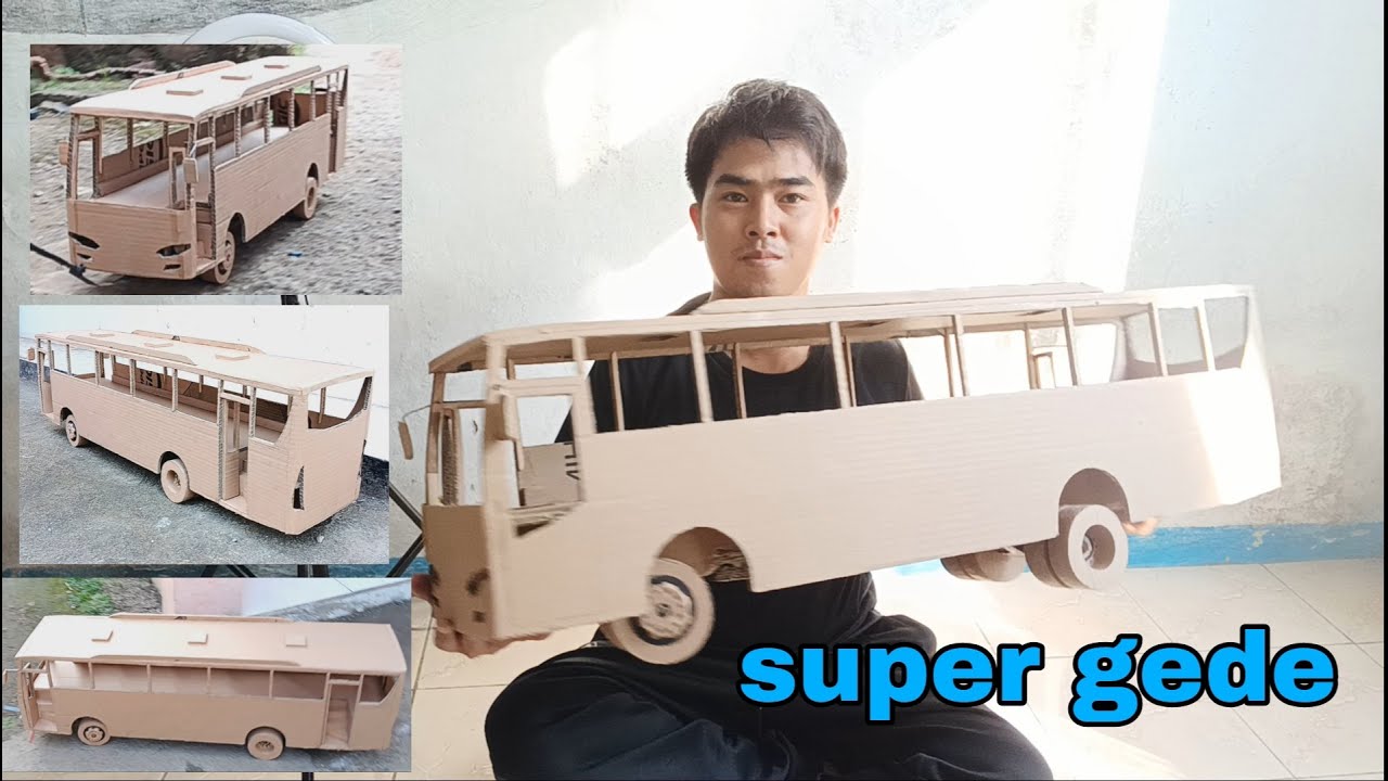 Membuat miniatur bus HIBA PUTRA dari kardus | part 1 || HANDMADE - YouTube