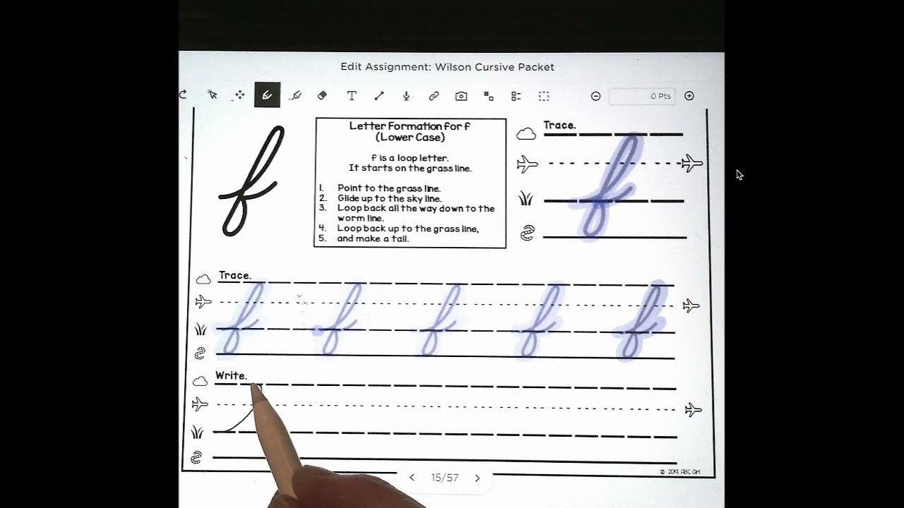 f Lower Case - Wilson Cursive - YouTube